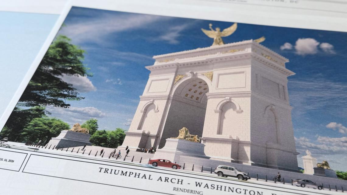 Trump unveils plans for towering triumphal arch in Washington ...