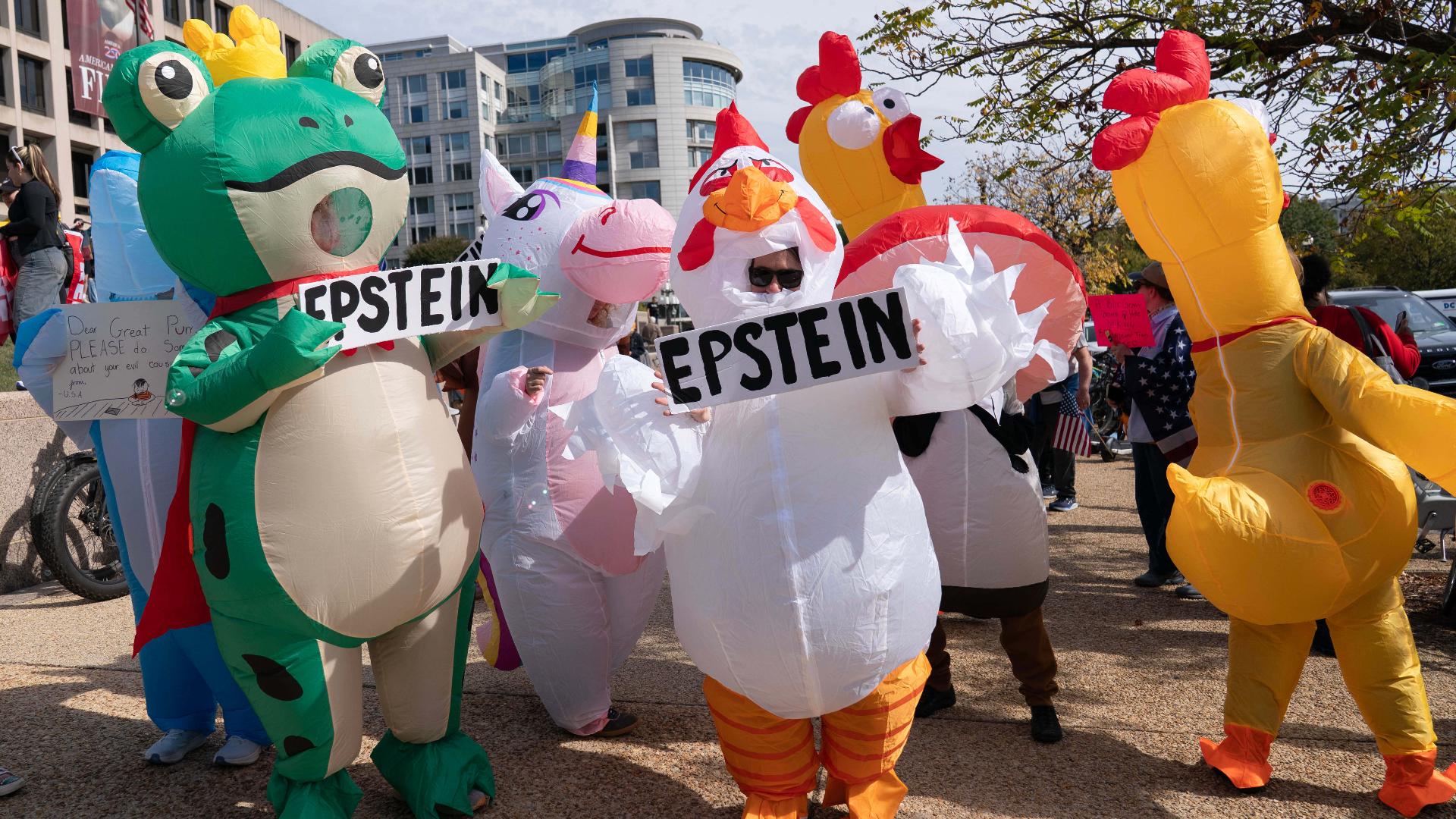 Why do people wear inflatable costumes to 'No Kings' protests ...