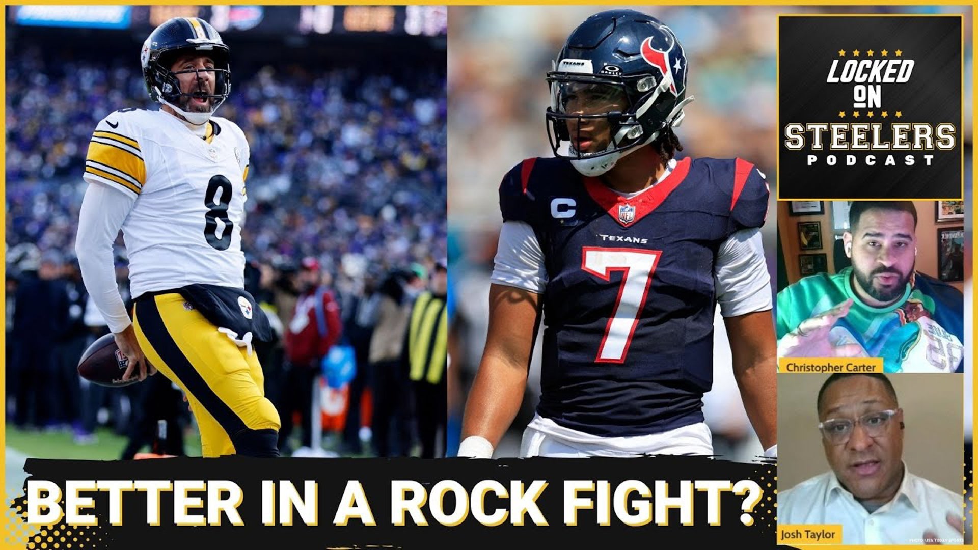 Steelers' Aaron Rodgers Hold Advantage in a Rock Fight vs. Texans' CJ ...