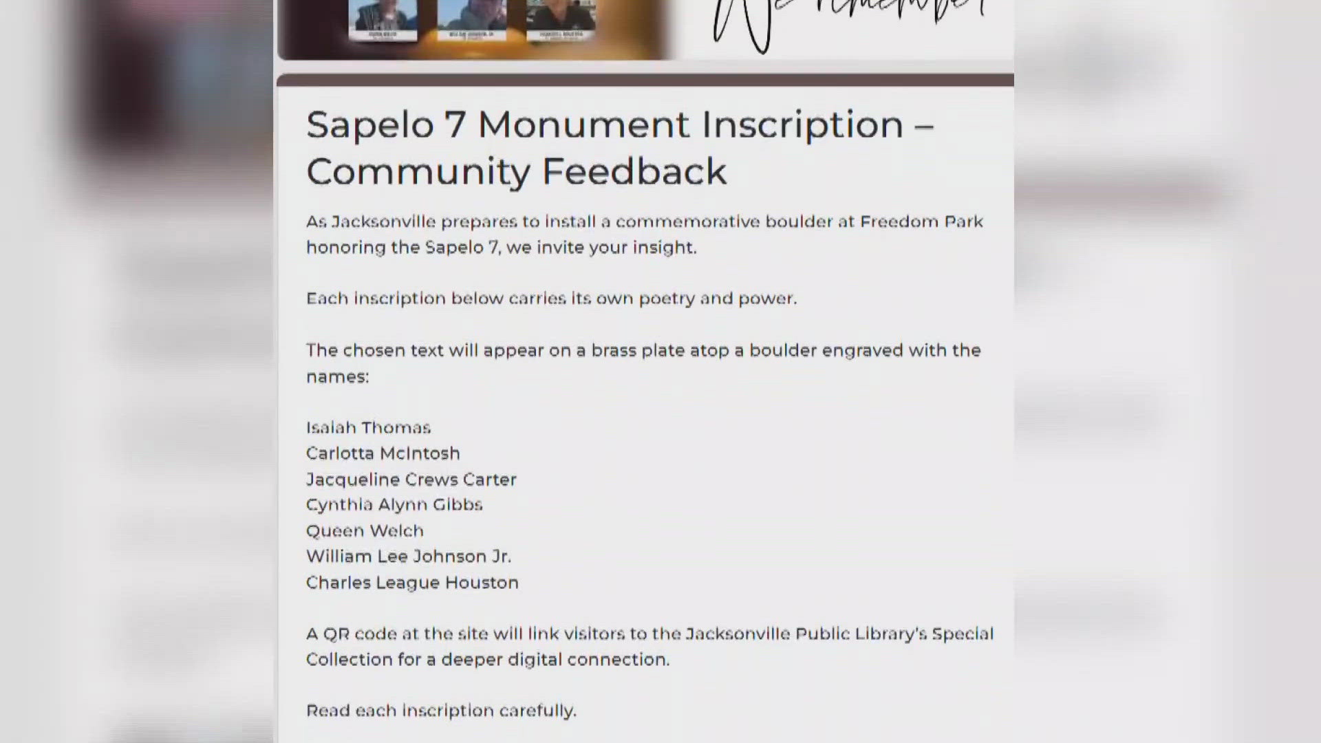 Sapelo Seven monument in Jacksonville | firstcoastnews.com
