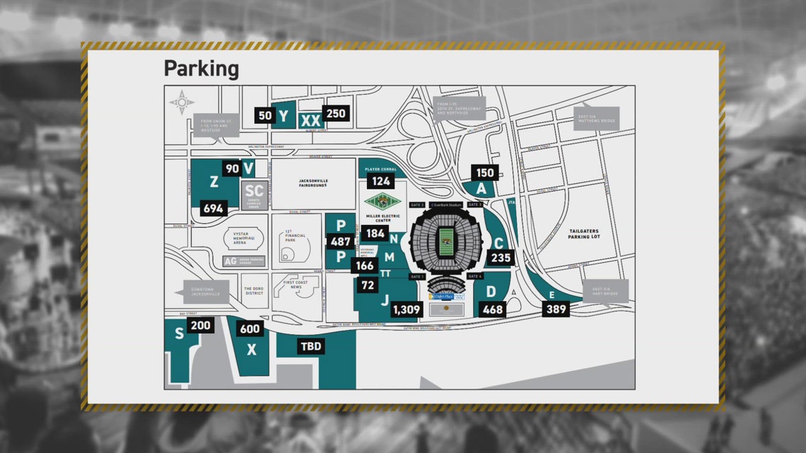 Here's where you'll be able to park around the Jaguars' Stadium of the ...