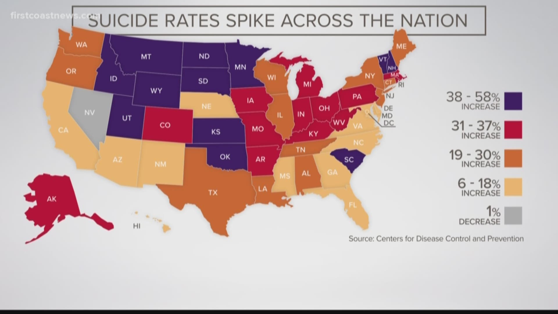 Suicide rates climbing across the country including the First Coast ...