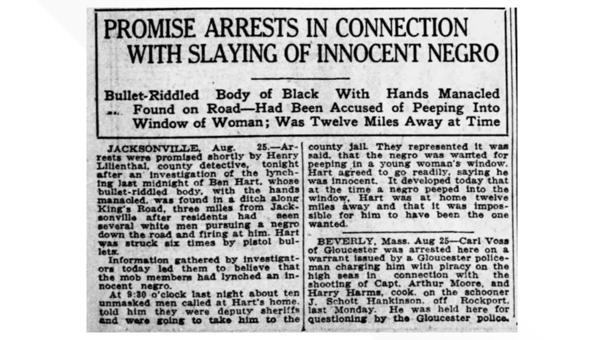 Florida group to mark lynching of innocent Black man | firstcoastnews.com