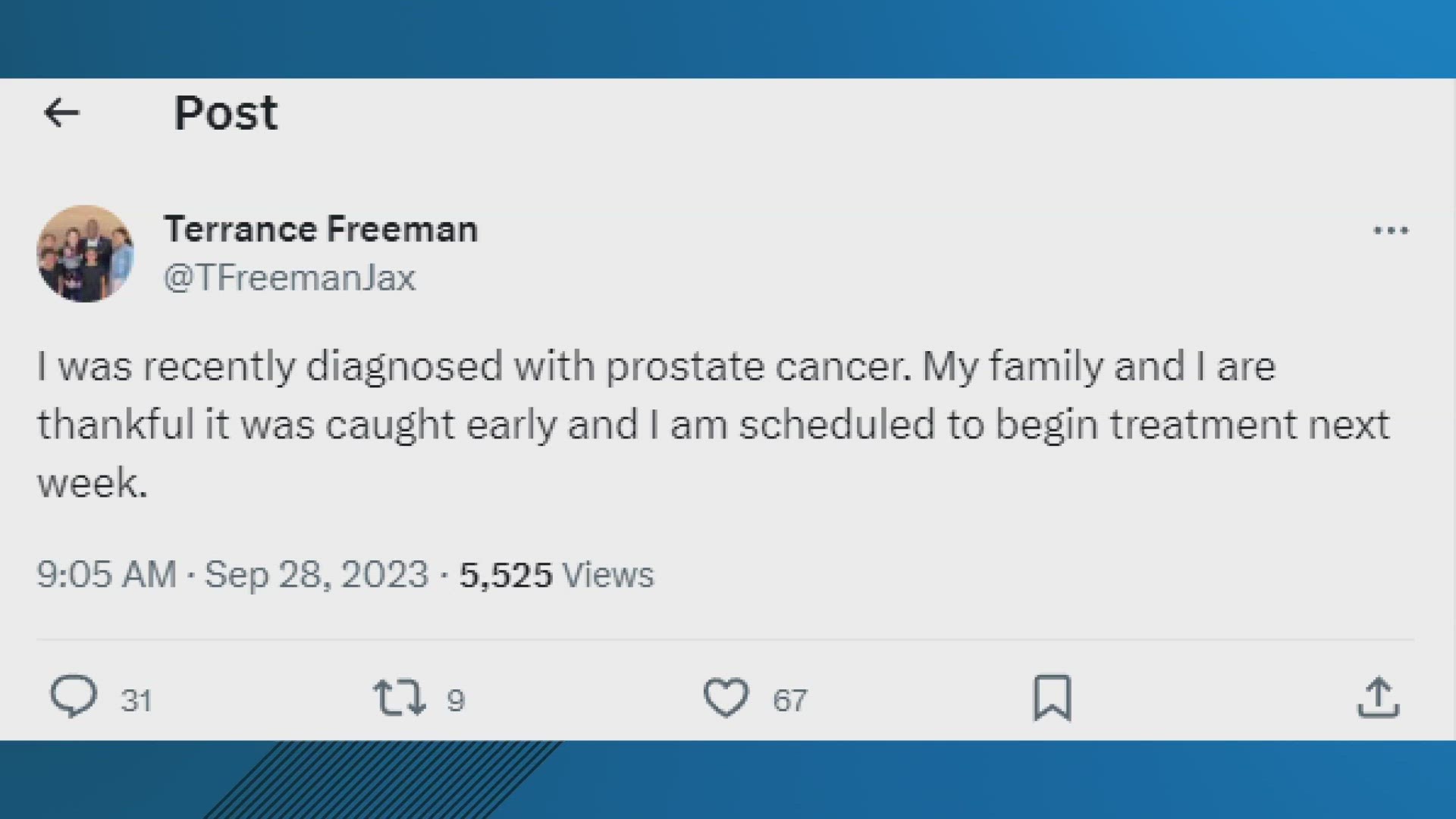 Jacksonville Citycouncilman Terrance Freeman announces prostate cancer ...