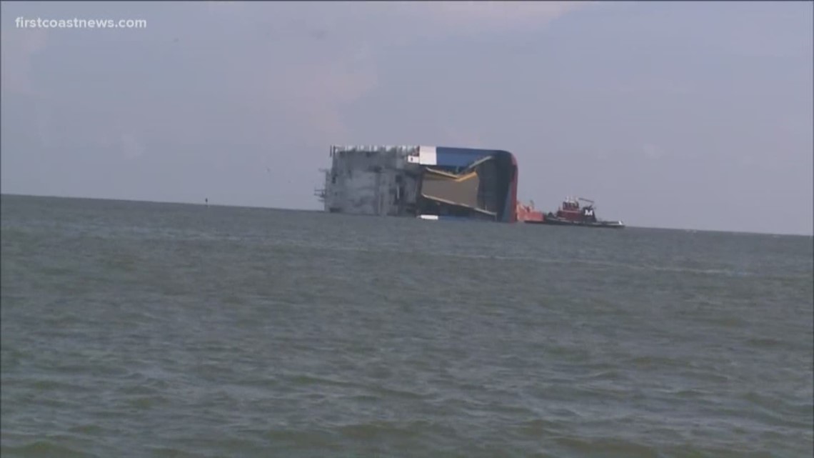 How will the overturned Golden Ray cargo ship be removed from the St ...