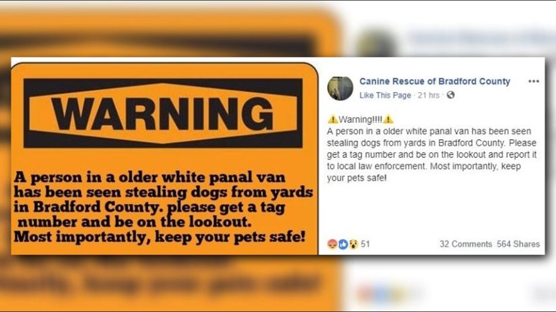 Rescue group warns of dog snatcher targeting Bradford County ...