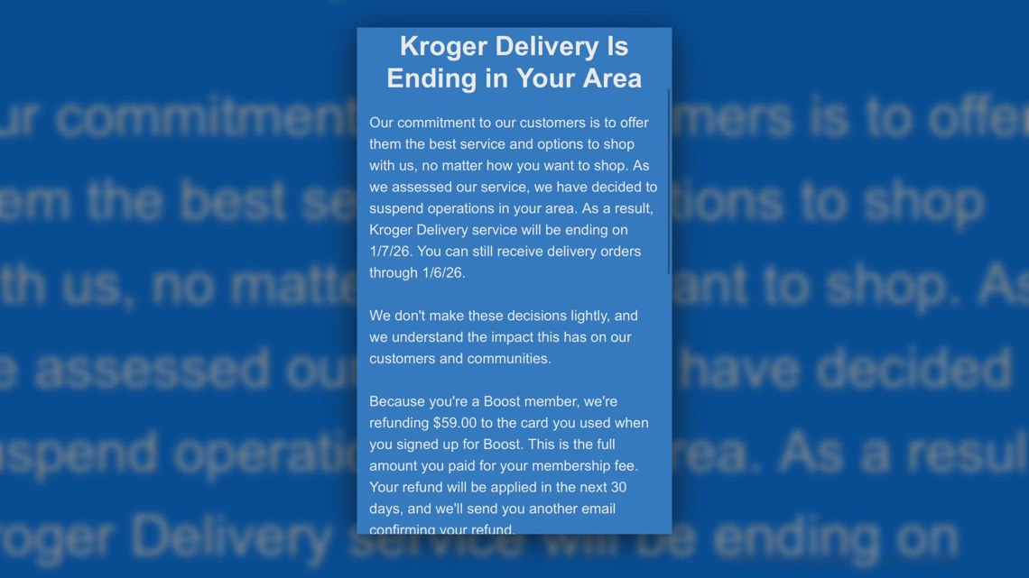 Kroger to ends delivery service in Northeast Florida | firstcoastnews.com