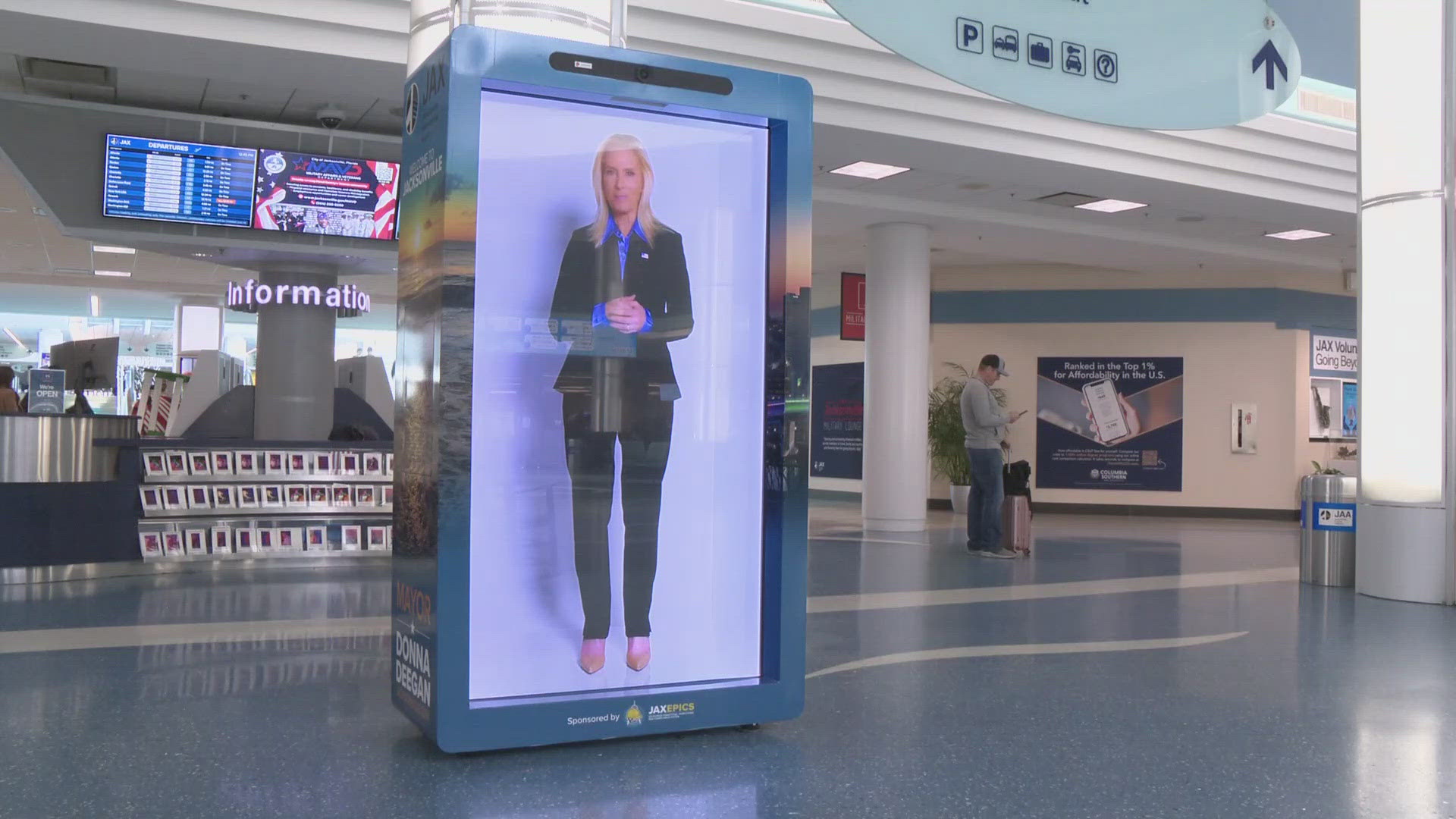 Hologram of Mayor Deegan at the Jacksonville International Airport has ...