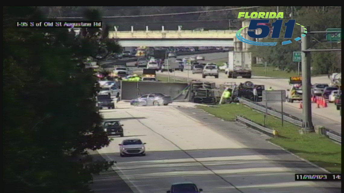 Multi-vehicle crash on I-95 South at Old St. Augustine Road shuts down ...