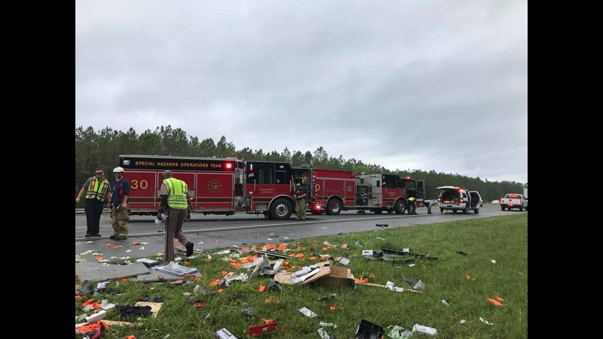 Deadly crash involving two semi-trucks slows traffic on I-95 northbound ...