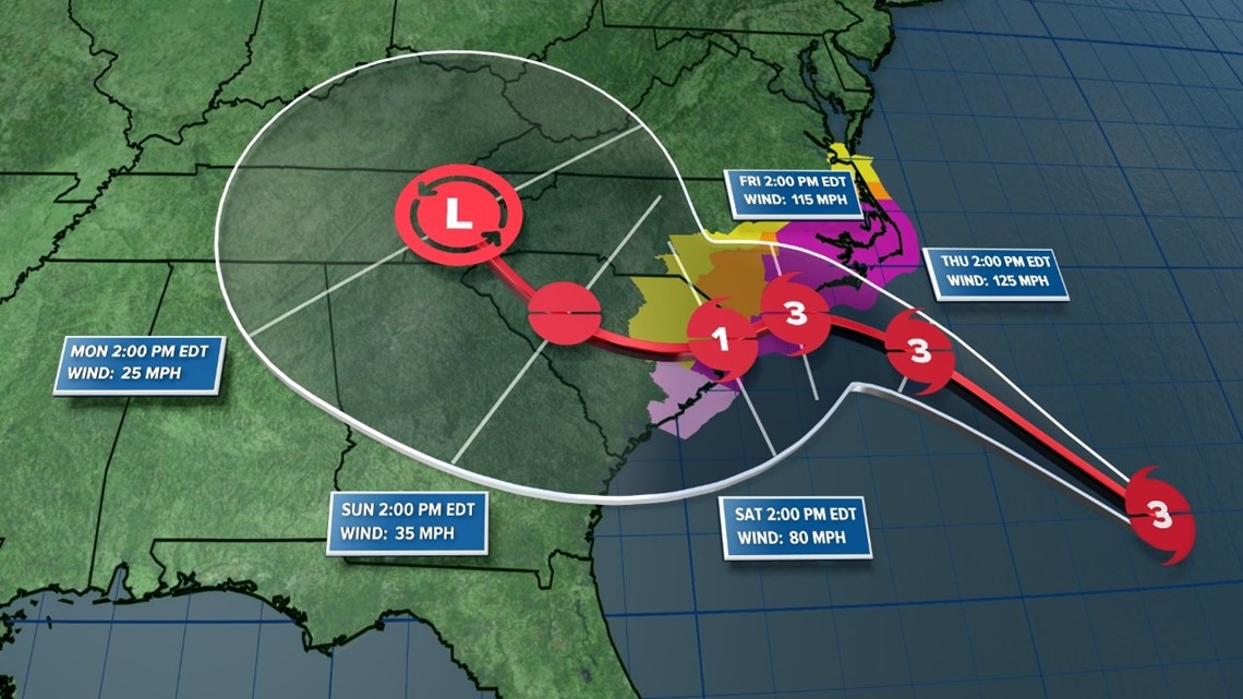 Hurricane Florence a Little Weaker, Moving Steadily to South Carolina ...