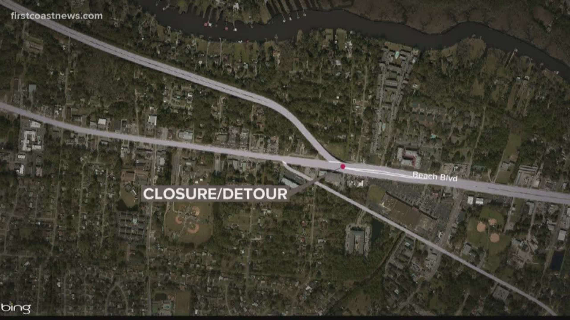 Daily detours for WB Beach Blvd. at the Hart Bridge Expressway ...