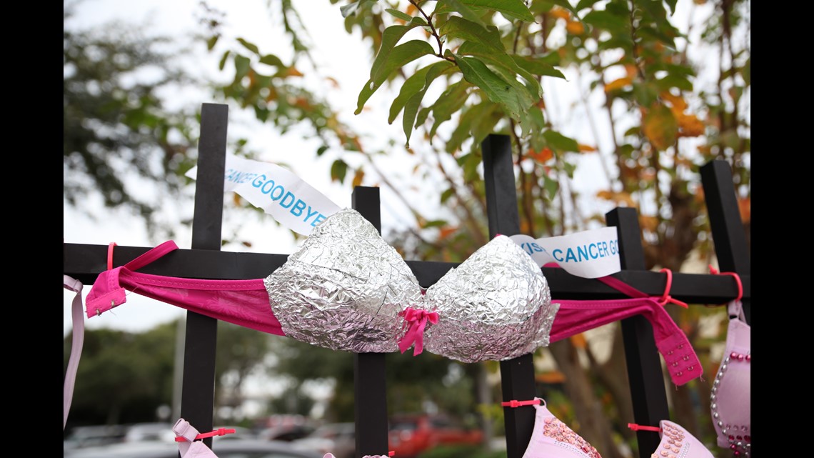 Why are several hundred bras hanging on the fence outside of First ...