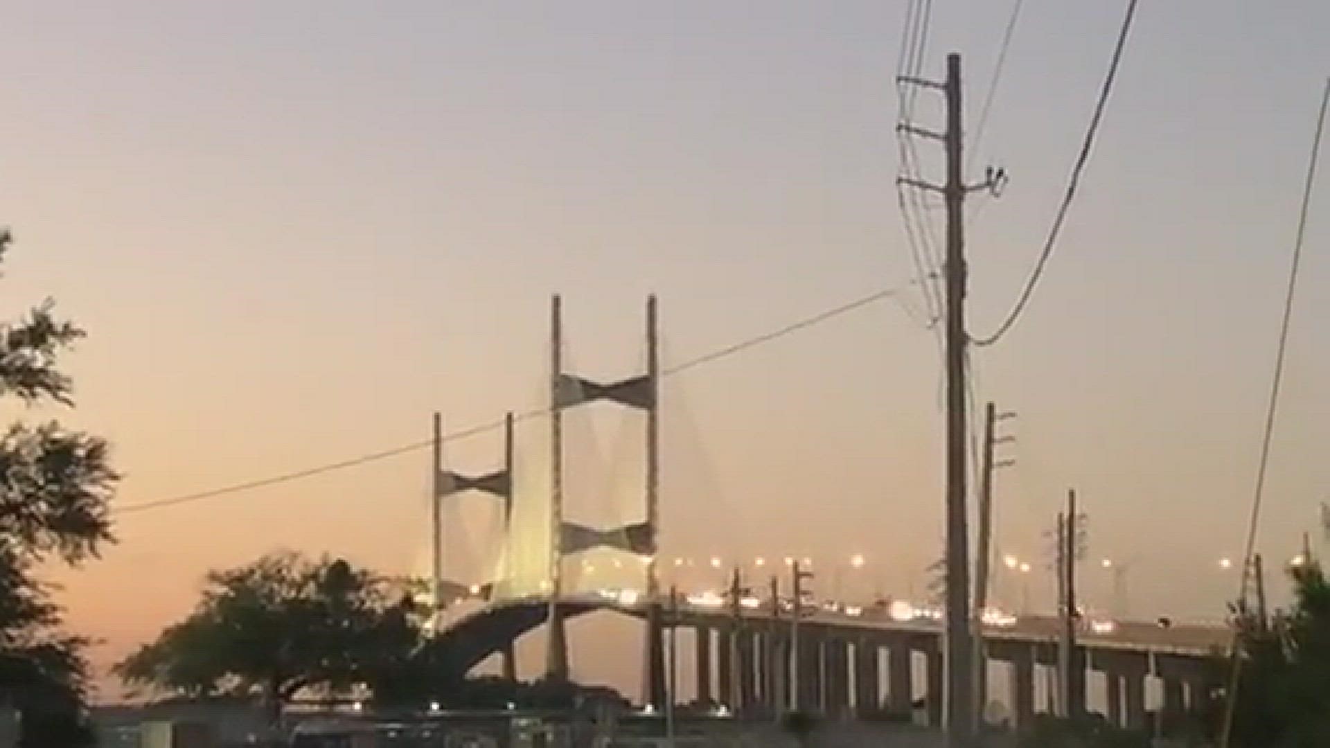 Sun rises over Dames Point Bridge, which was briefly shut down by ...
