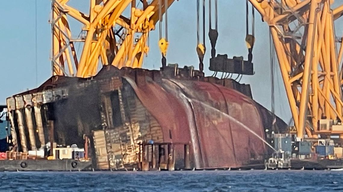Georgia capsized cargo ship catches fire | firstcoastnews.com