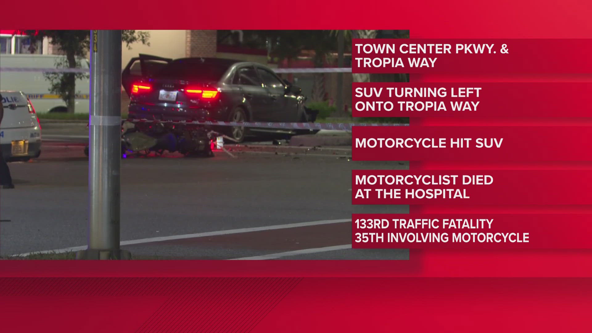 Motorcyclist dies in crash on Town Center Parkway in Jacksonville ...