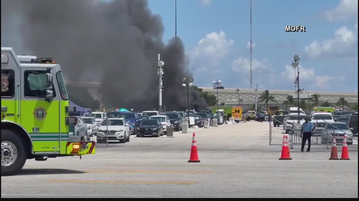 Eight cars destroyed by fire at Miami Dolphins game | firstcoastnews.com