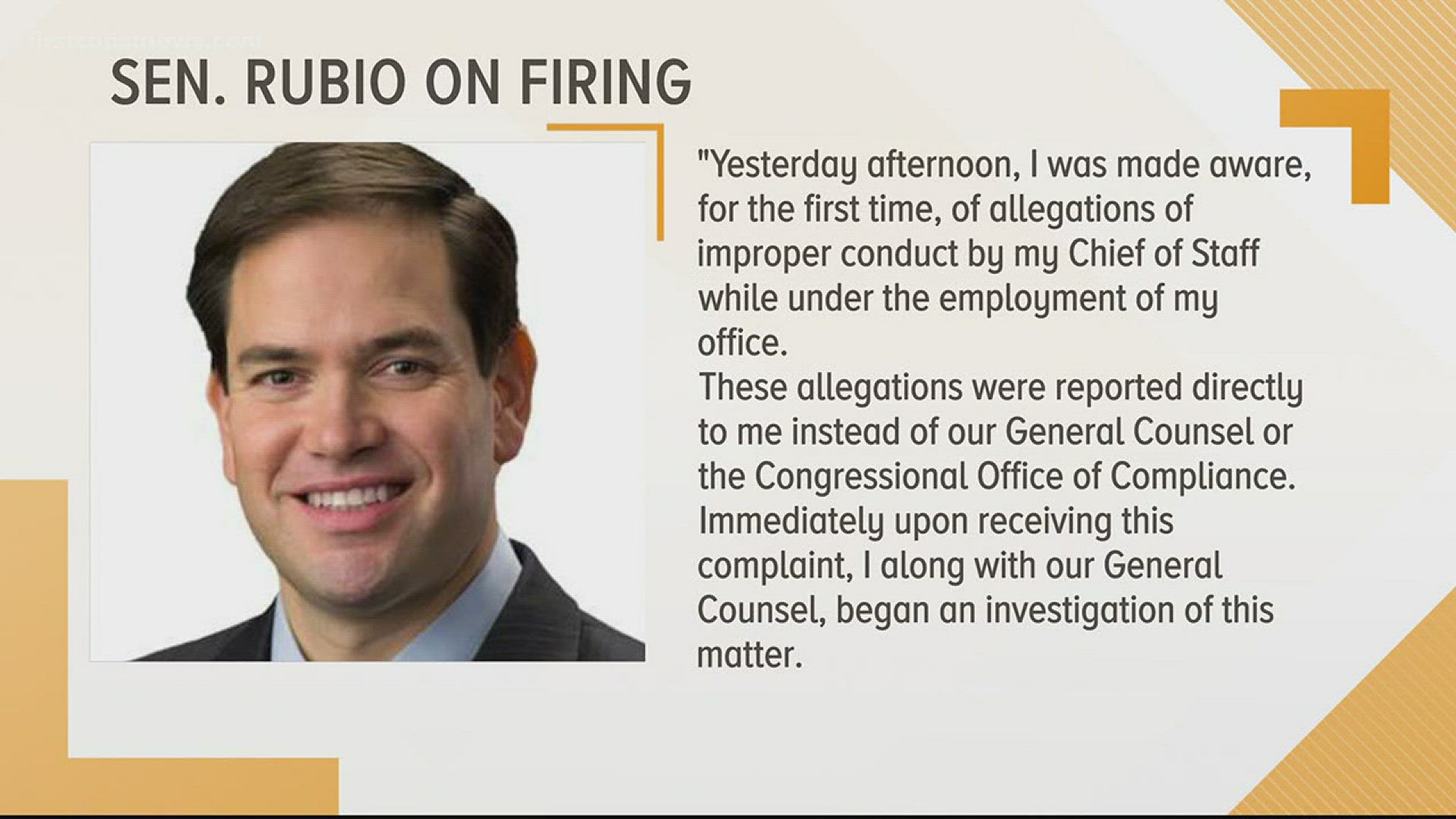 Senator Marco Rubio fires Chief Of Staff after improper conduct ...