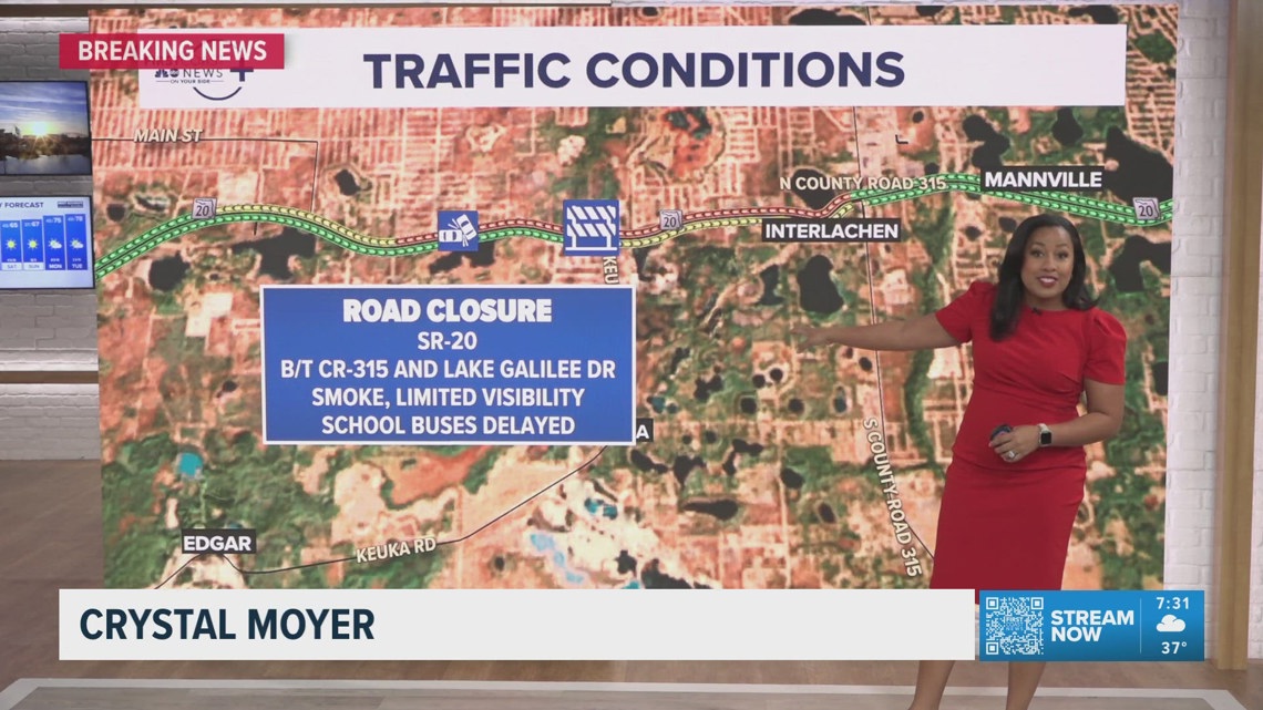 Road closures reported in Putnam County amid smoky conditions from fire ...