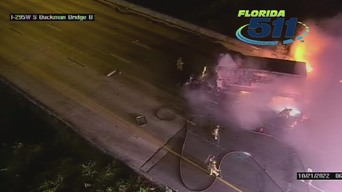Watch: Crews work to put out fire on Buckman Bridge | firstcoastnews.com