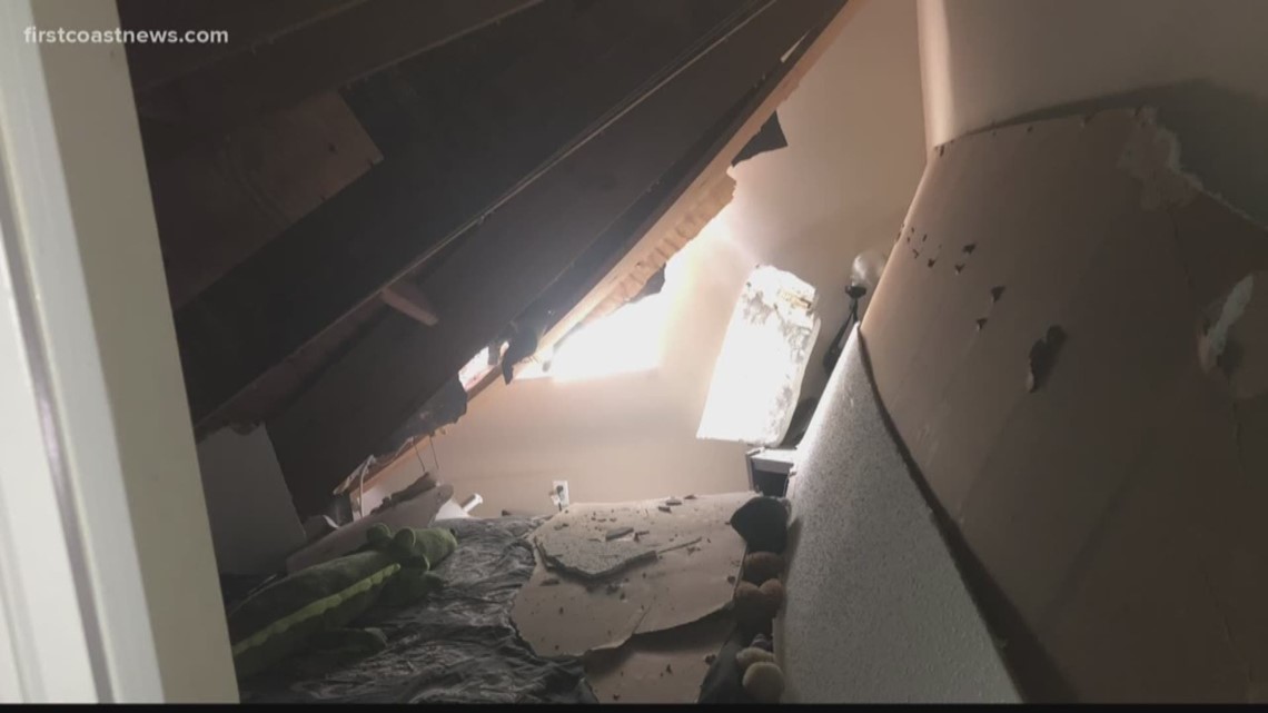 Tenants upset after roof collapsed in apartment but thankful they weren ...