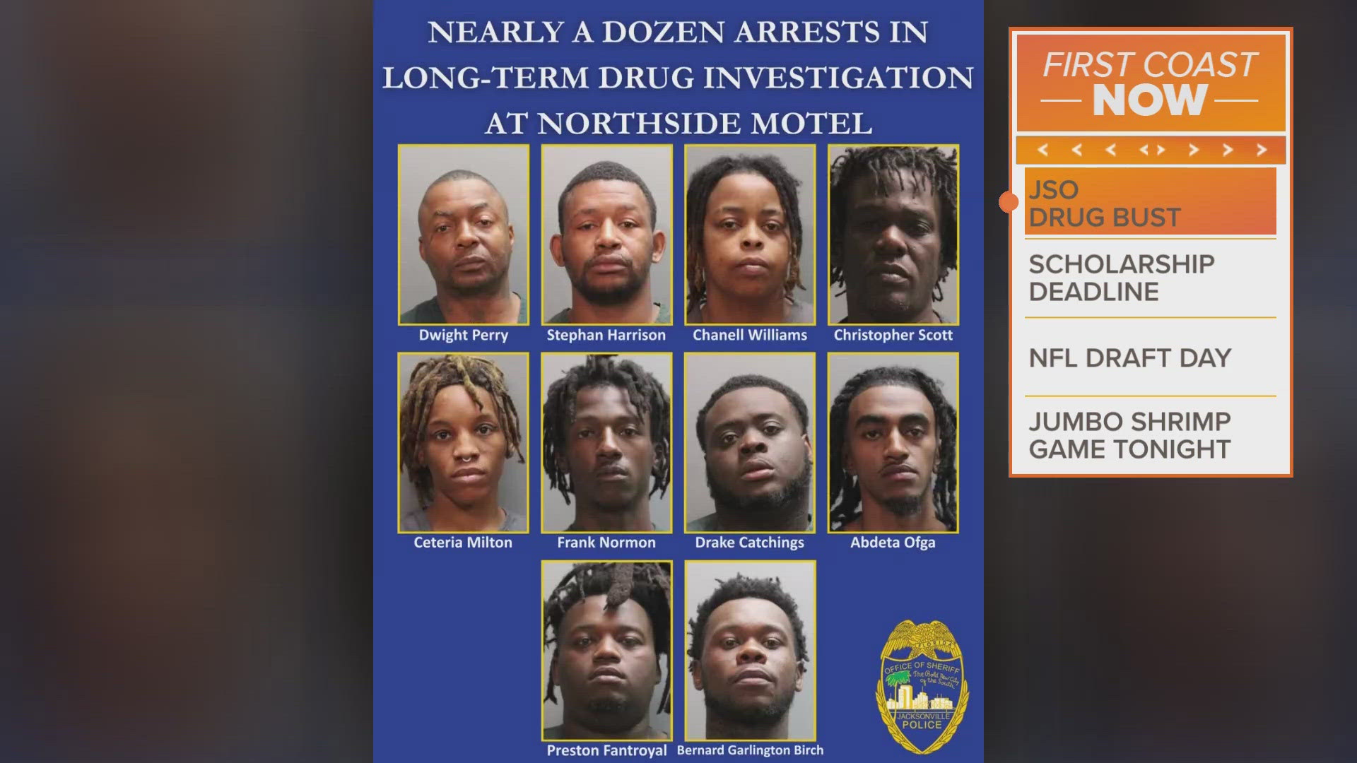 Jacksonville motel drug bust arrests 10, finds haul of marijuana and ...