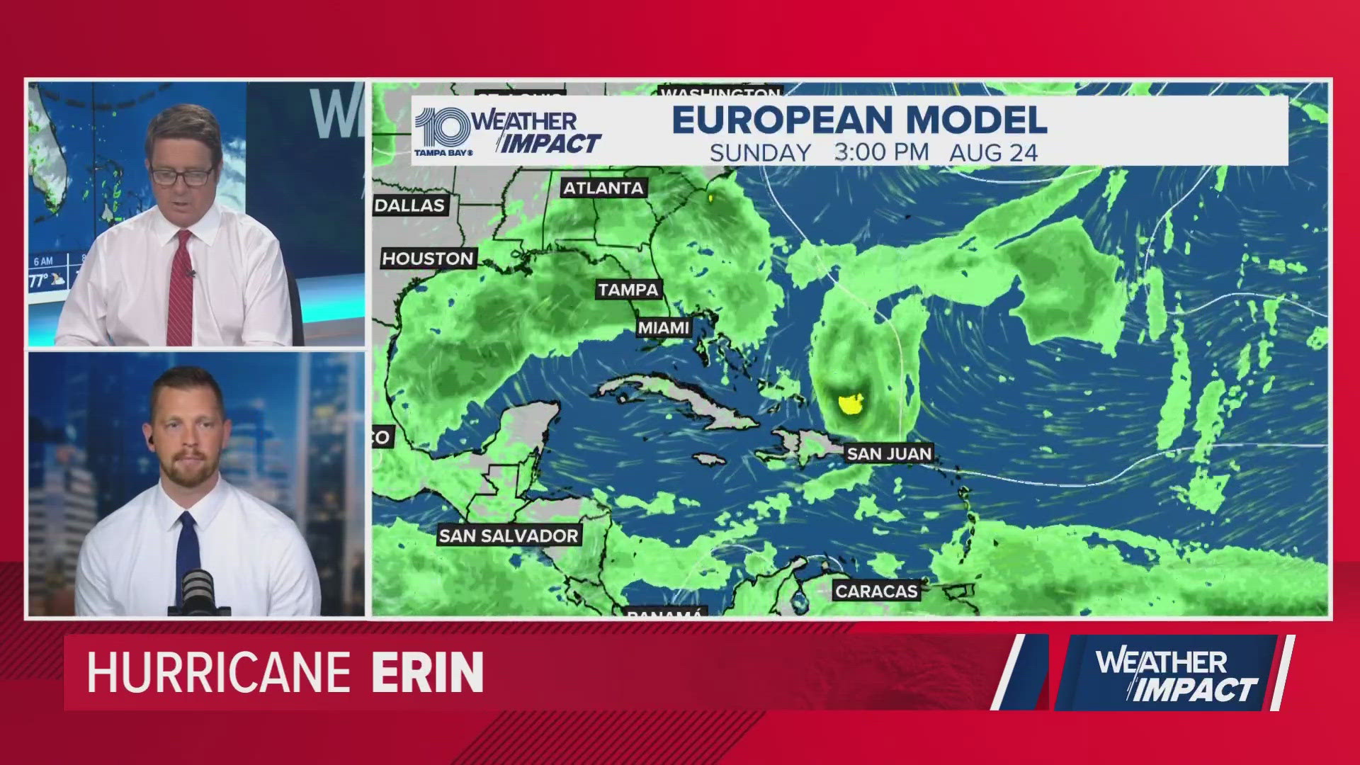 8 p.m. Update | Meteorologists track Hurricane Erin | firstcoastnews.com