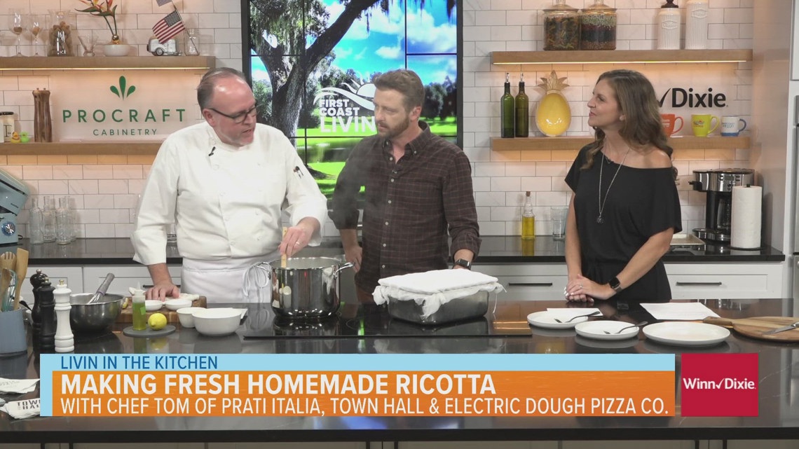 Livin' in the Kitchen | Making Homemade Ricotta with Chef Tom Part 1 ...