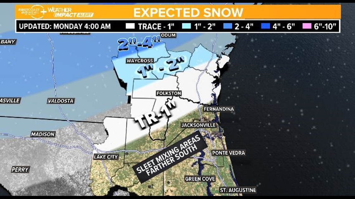 Jacksonville area county-by-county winter weather forecast ...