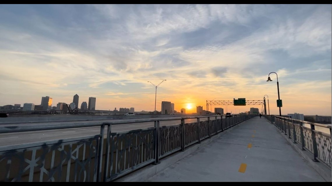 See the first sunrise from the Fuller Warren Bridge shared use pa ...