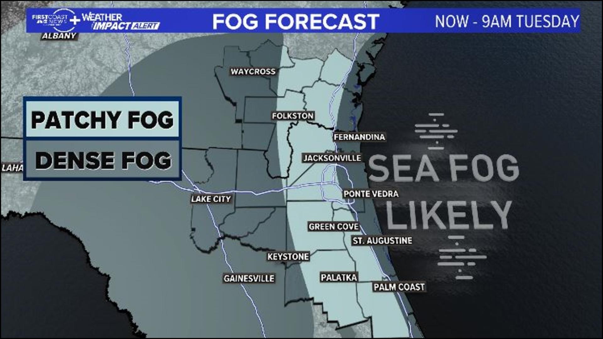 Dense fog advisory in effect across Northeast Florida, Southeast ...