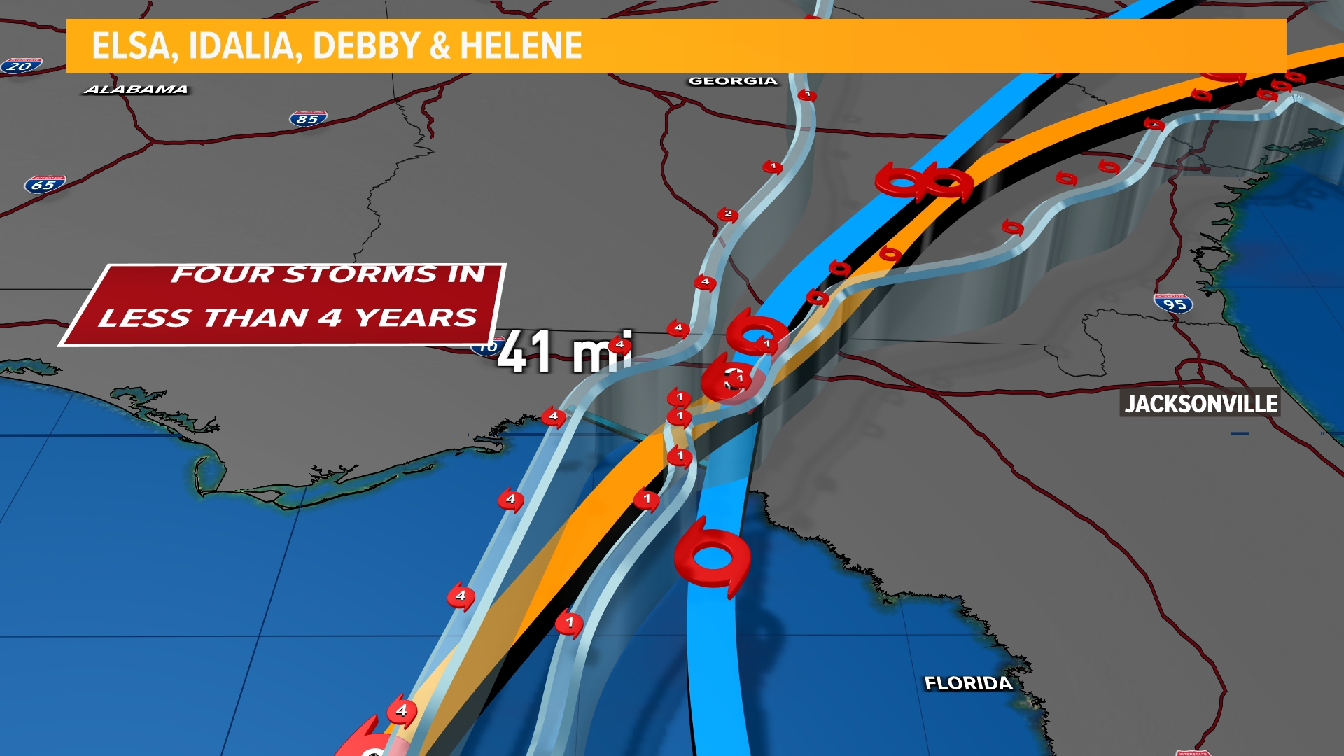 How four consecutive hurricanes hit the same 50-mile stretch of Florida ...