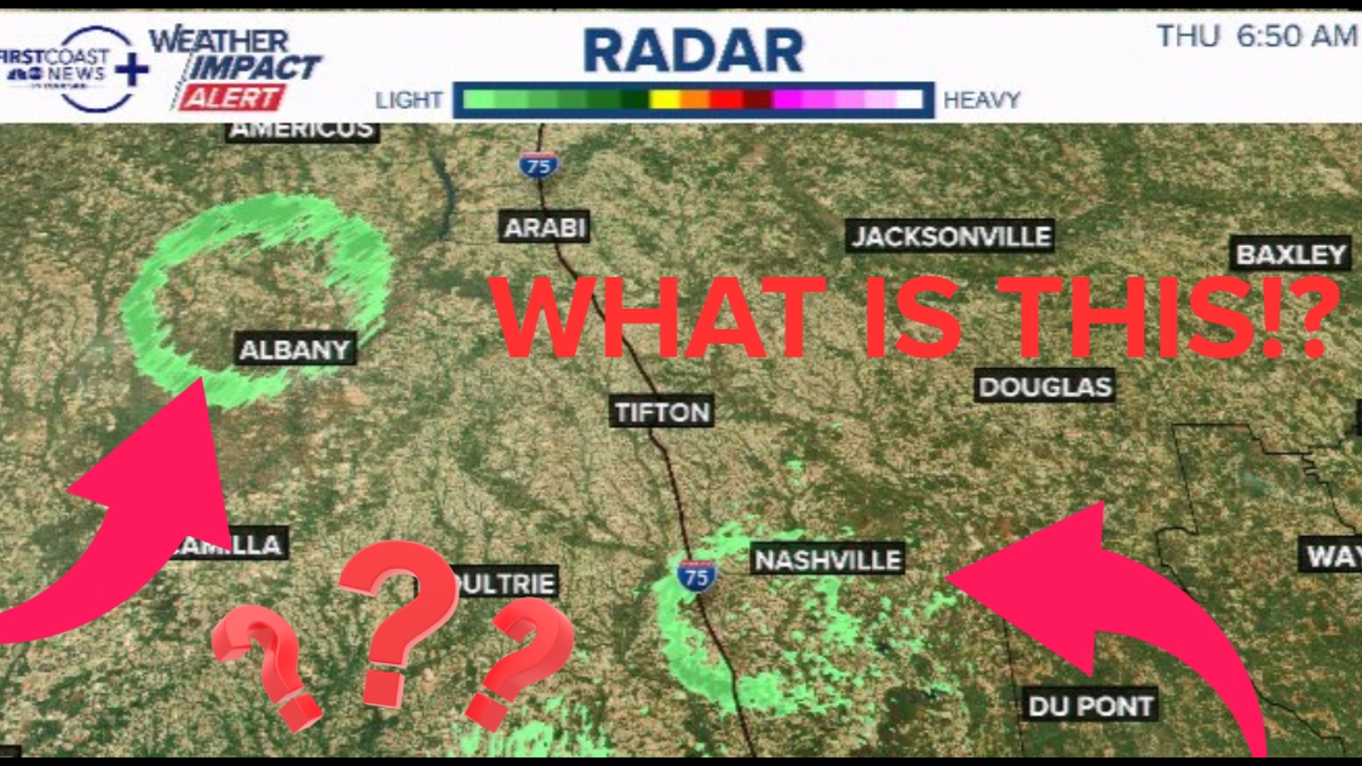Expanding circles appeared on radar over South Georgia Thursday morning ...