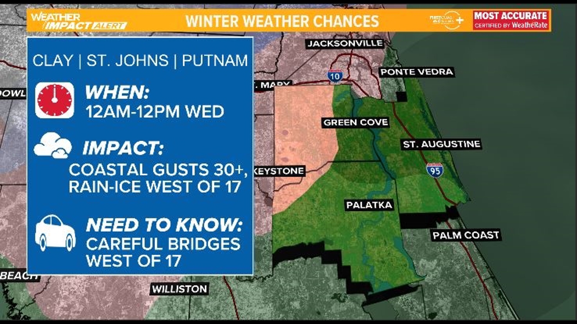 Jacksonville area county-by-county winter weather forecast ...