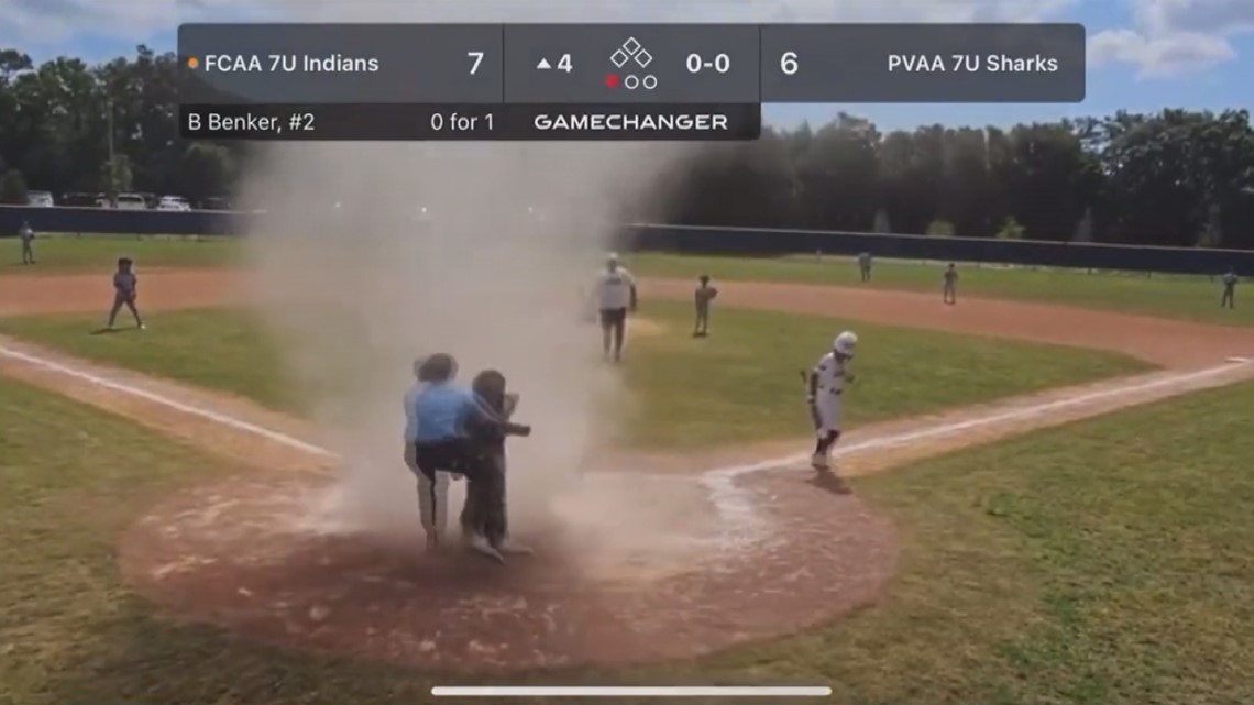 Dust devil stirs up youth baseball game in Jacksonville ...