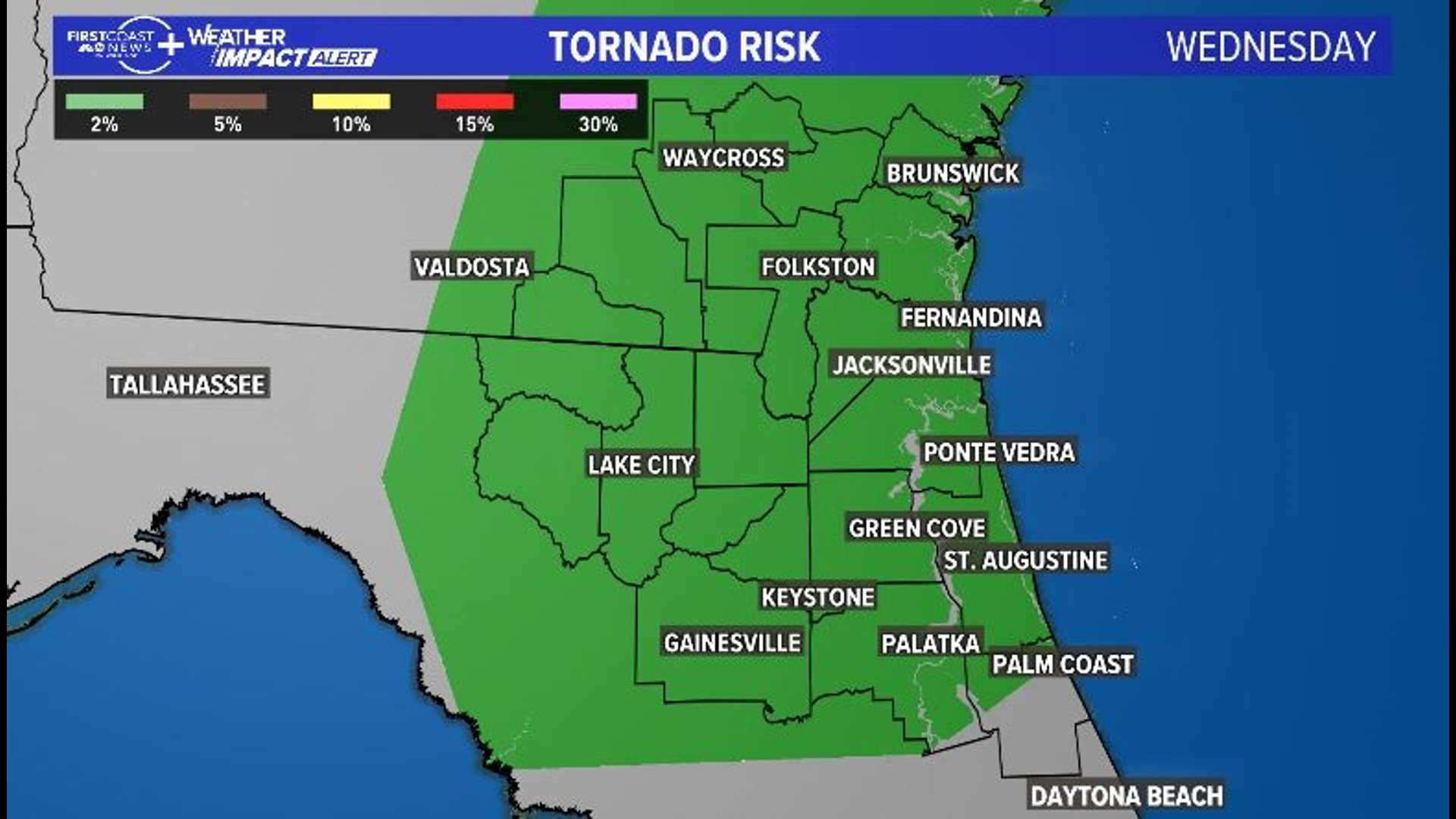Weather Impact Alert issued for thunderstorms Wednesday | firstcoastnews.com