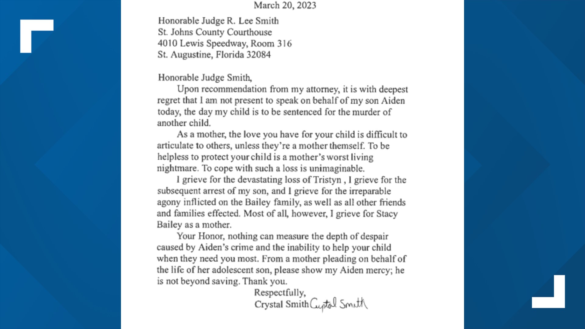 Aiden Fucci writes letter to judge presiding over murder trial ...