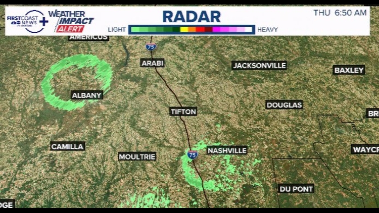 Expanding circles appeared on radar over South Georgia Thursday morning ...