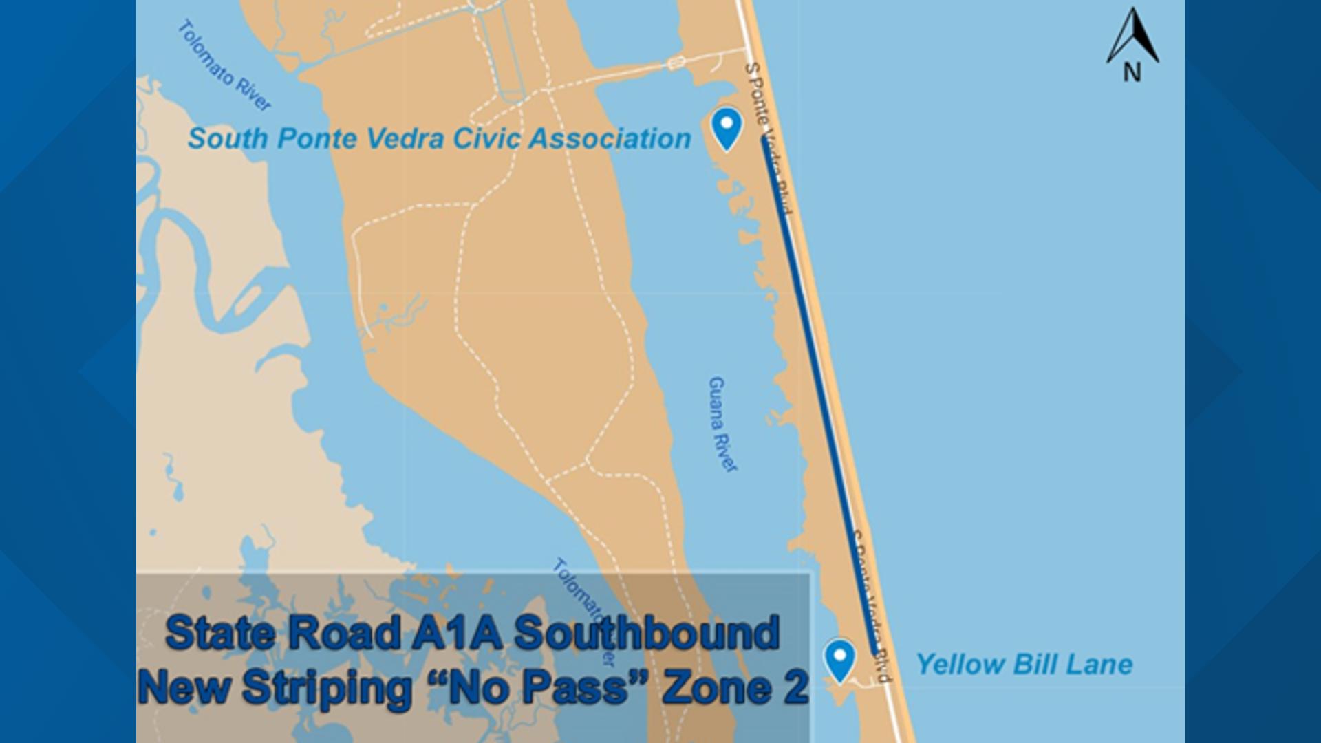 FDOT designates 'no pass' zone in parts of State Road A1A in Ponte ...