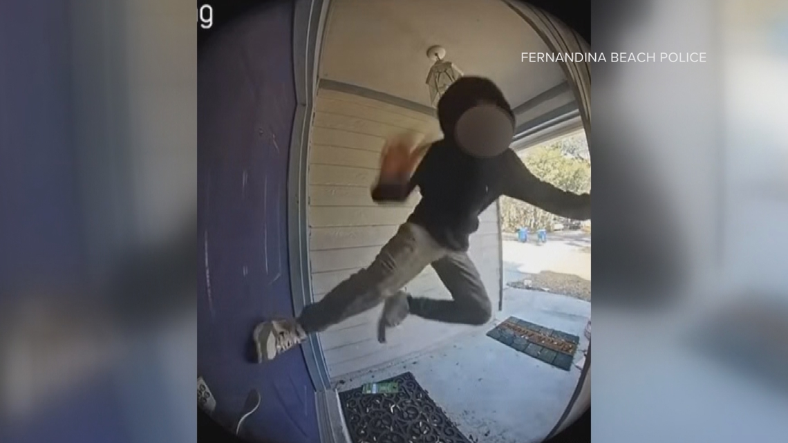Video shows teen jump kicking door in Fernandina Beach neighborhood | firstcoastnews.com