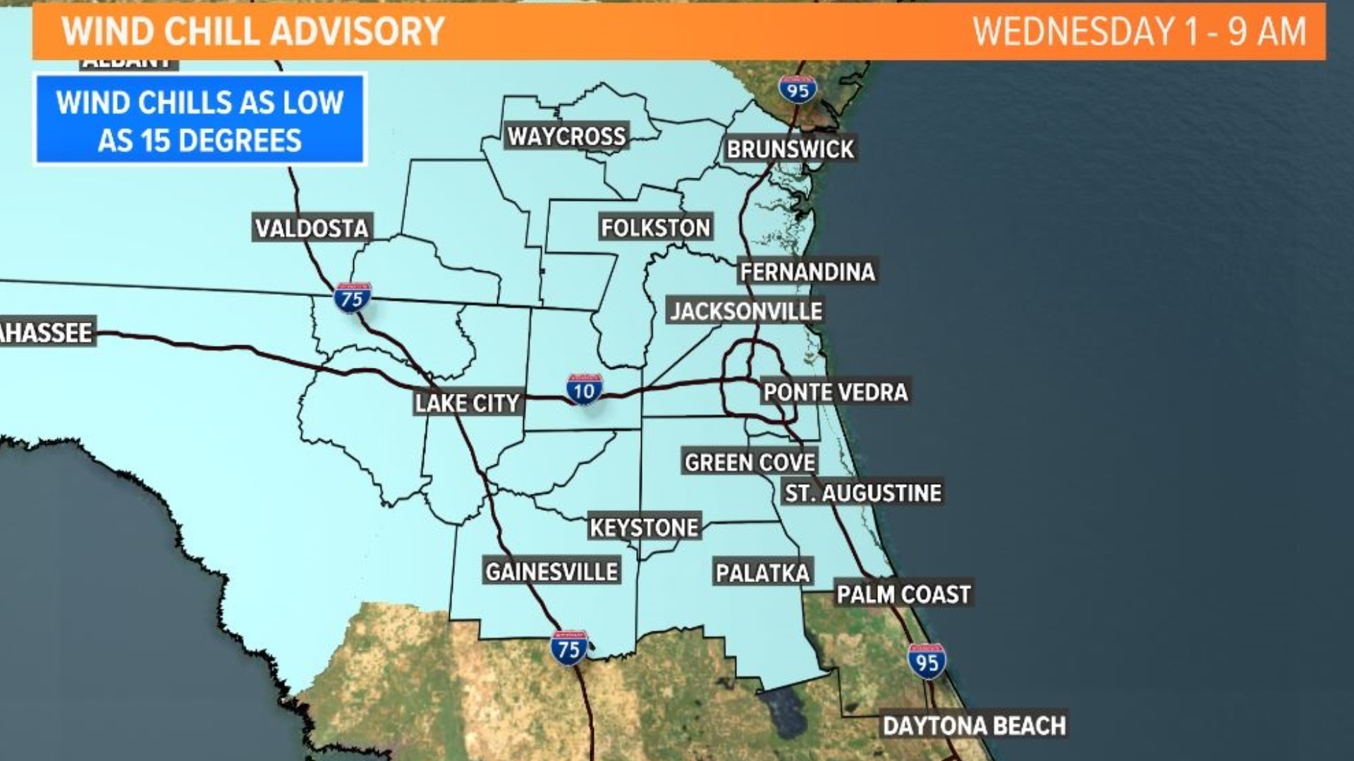 First hard freeze expected for portions of the First Coast in 385 days ...