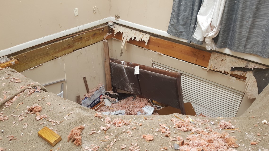 Tenant waits on settlement after apartment roof caves in, destroys her ...
