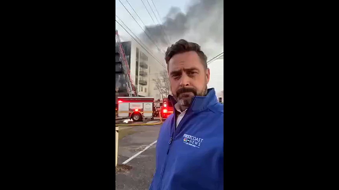 JFRD firefighters working on extinguishing fire at Rise Doro Apartments ...