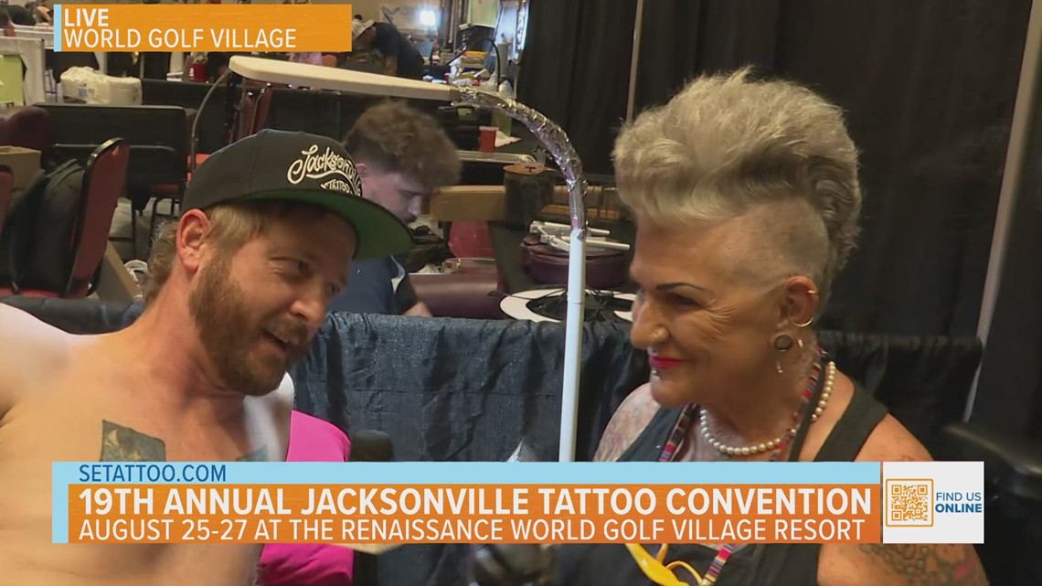 Getting tattooed at the 19th Annual Jacksonville Tattoo Convention ...