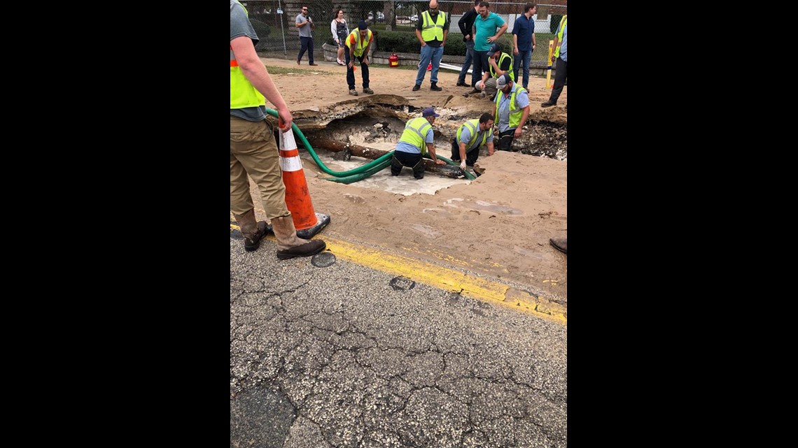 20-foot hole in St. Augustine Thursday caused by pipe bursting ...