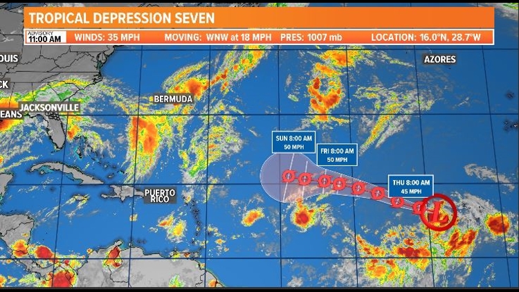 Tropical Depression Seven forms in the Atlantic Ocean | firstcoastnews.com