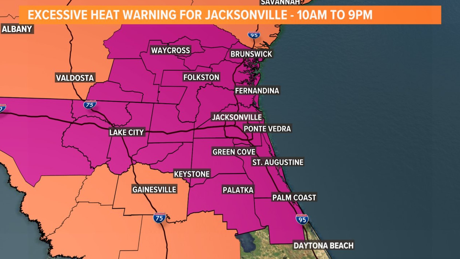 National Weather Service in Jacksonville issues Duval County's first ever Excessive Heat Warning ...