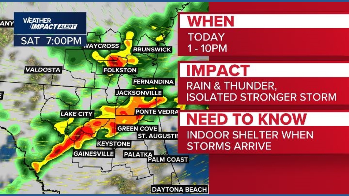 Weather Impact Alert: First Coast to see scattered showers, possible ...