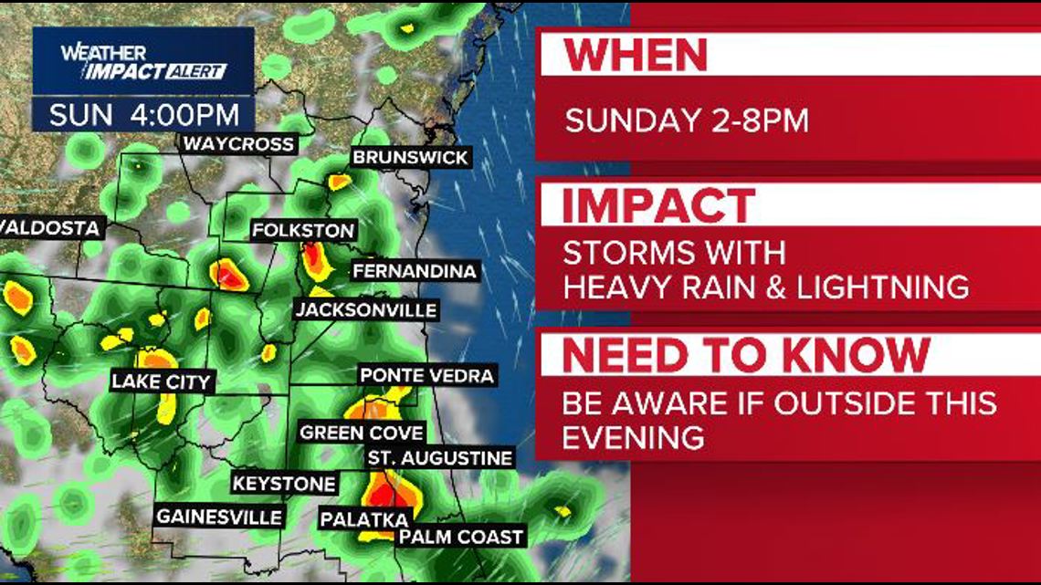 Weather Impact Alert: Showers, storms to roll through First Coast June ...