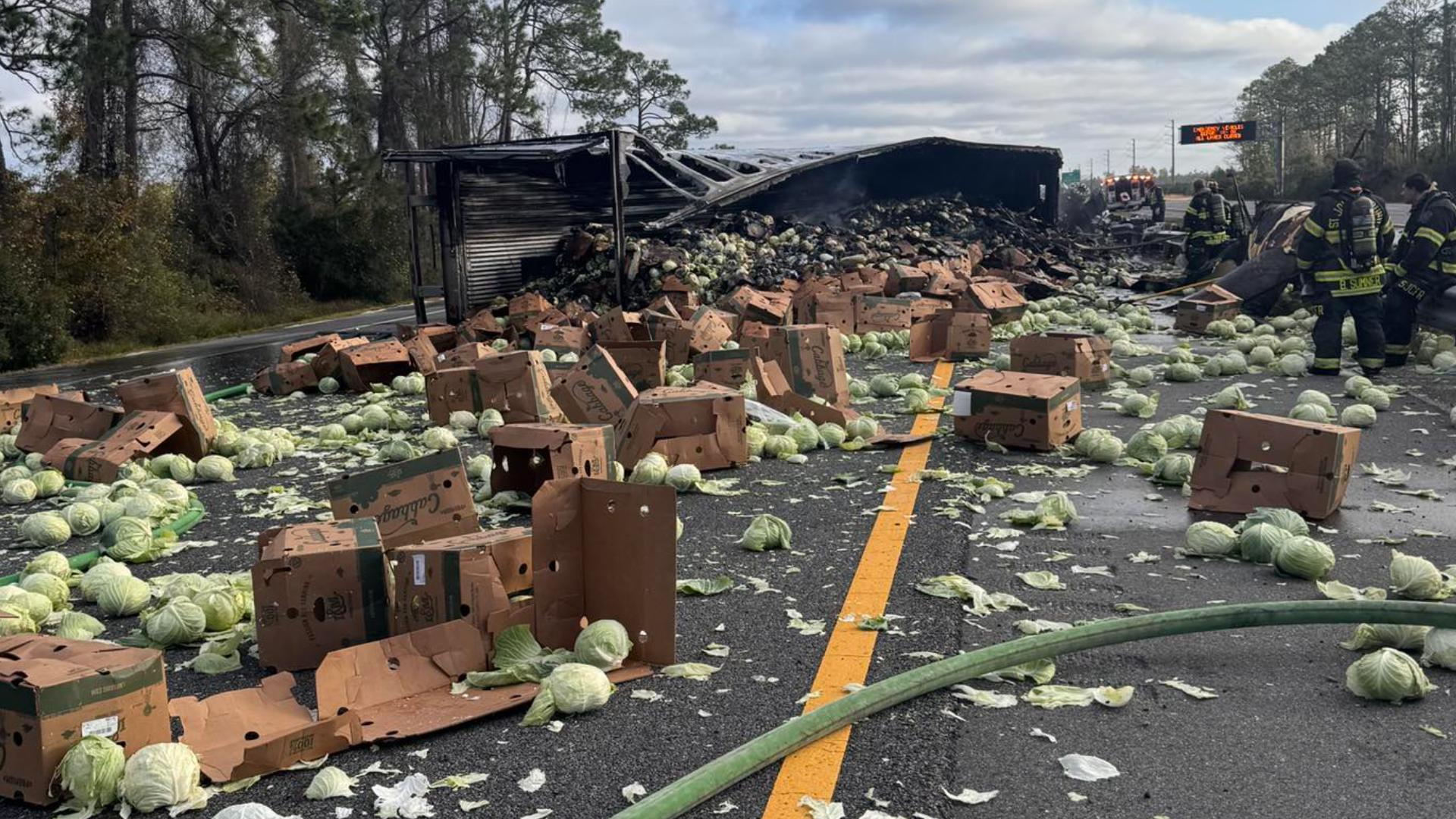 Heavy I-95 Northbound traffic near SR 206 after fiery crash involving ...